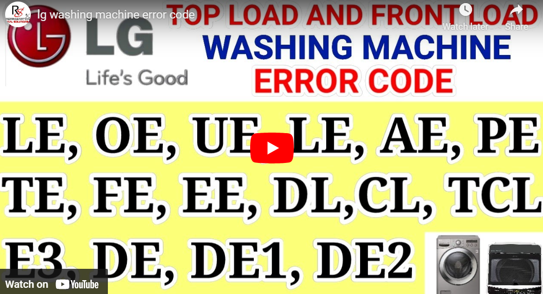 Understand LG Washing Machine Error Code